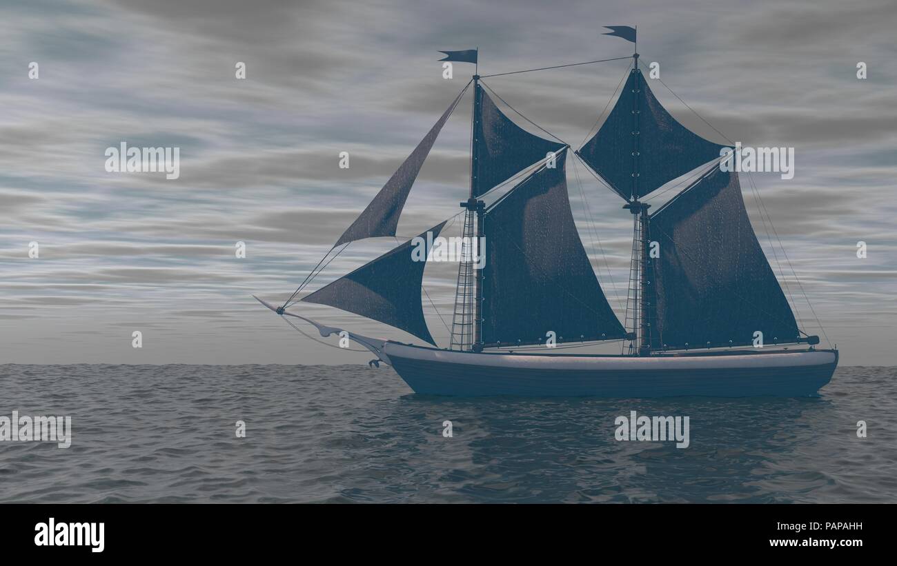 3d rendering of the ship in the ocean Stock Photo - Alamy