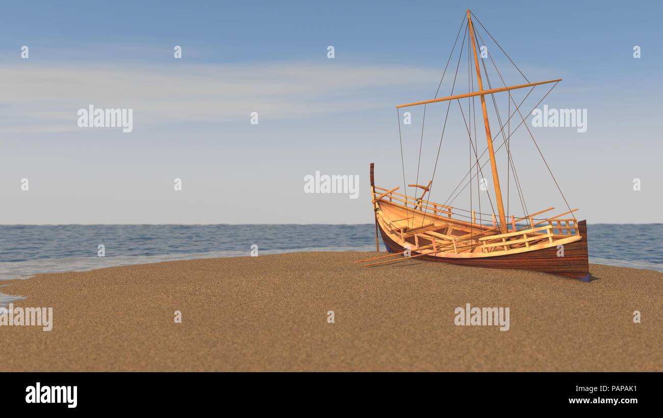 3d rendering of the ship in the ocean Stock Photo - Alamy