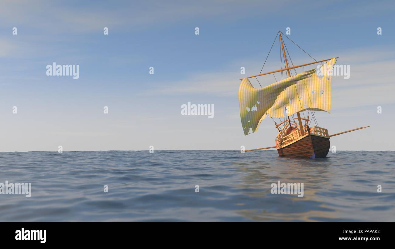 3d rendering of the ship in the ocean Stock Photo - Alamy