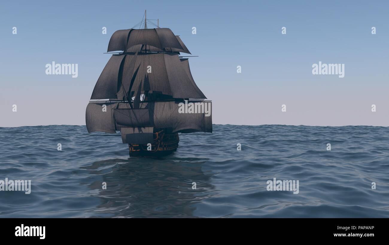 3d rendering of the ship in the ocean Stock Photo - Alamy