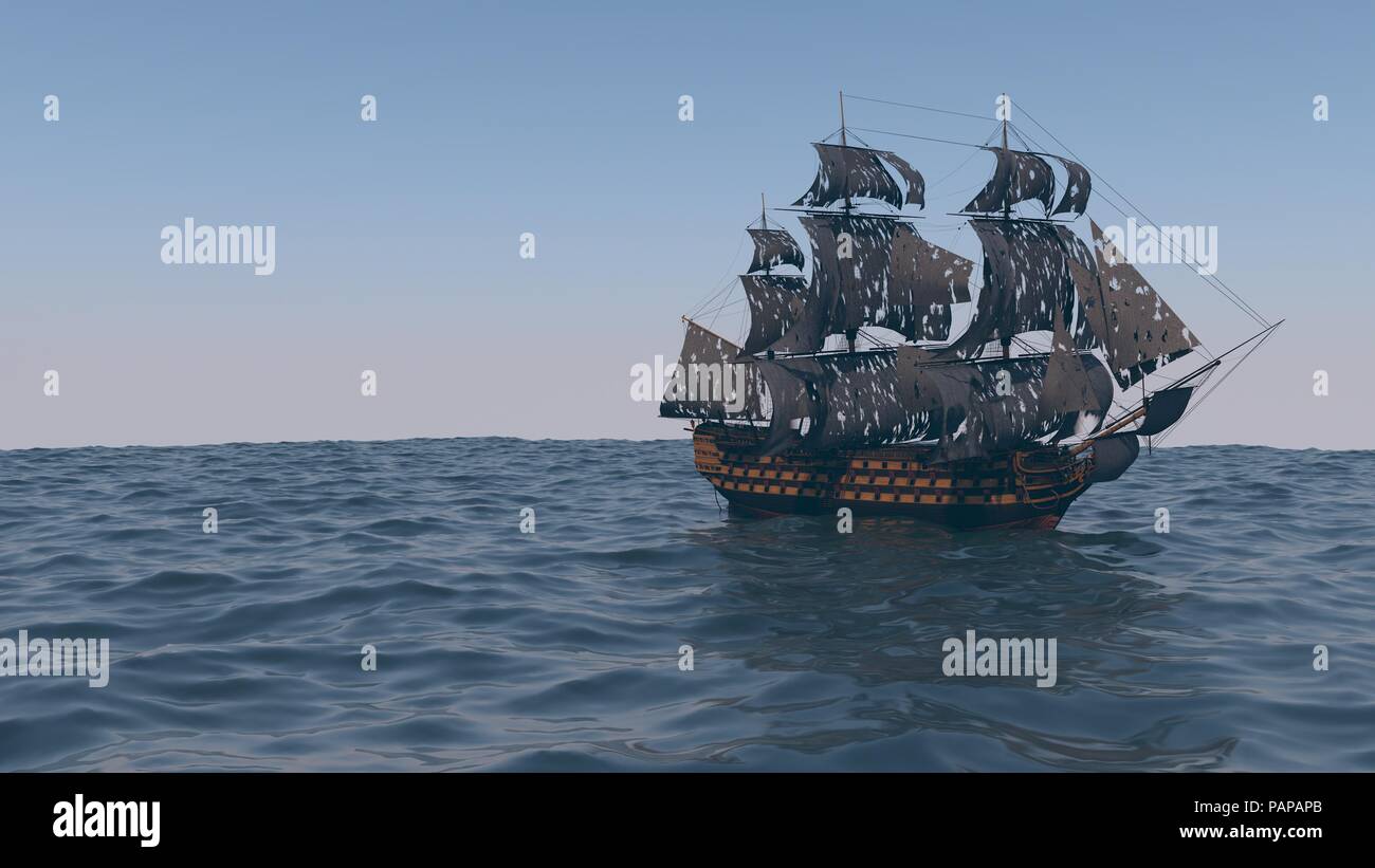 3d rendering of the ship in the ocean Stock Photo - Alamy