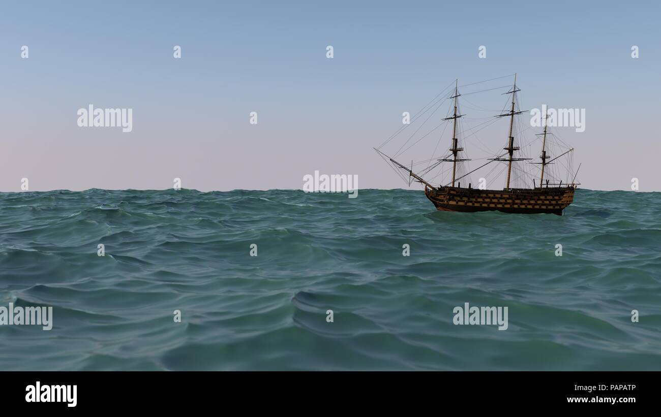 3d rendering of the ship in the ocean Stock Photo - Alamy