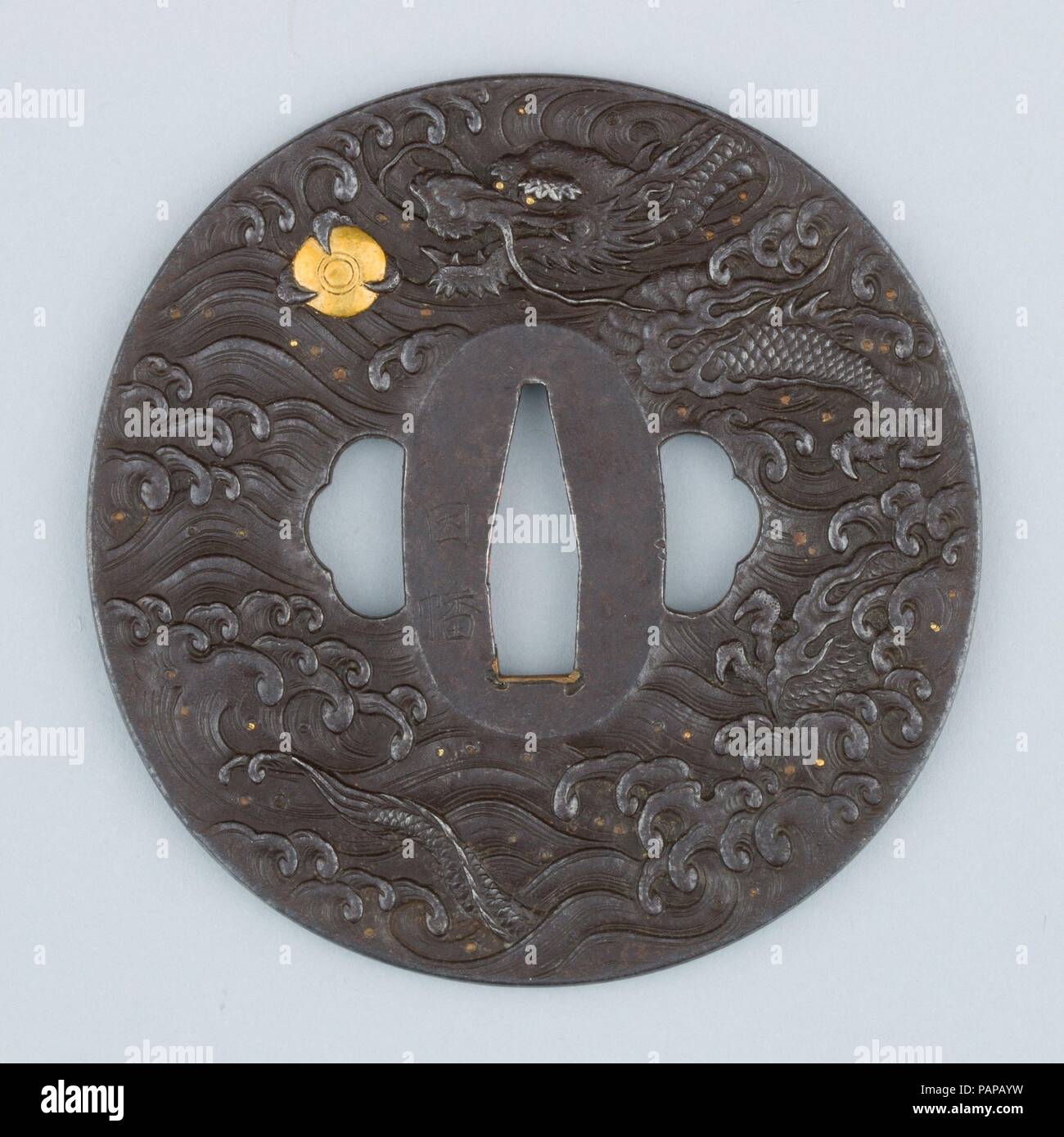 Sword Guard (Tsuba). Culture: Japanese. Dimensions: Diam. 3 3/8 in. (8. ...
