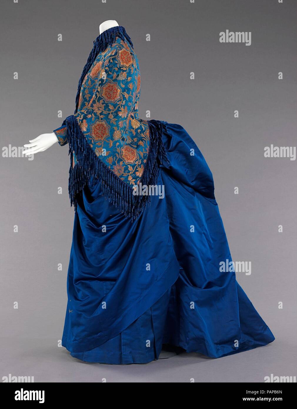 Afternoon ensemble. Culture: American. Date: 1885-88. The bustle ...