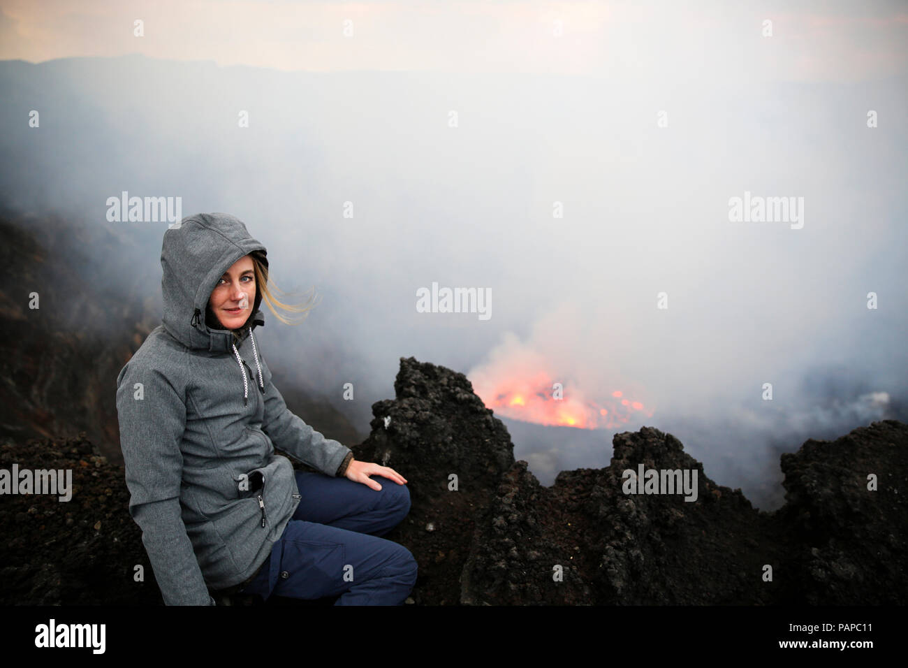 Africa, Democratic Republic of Congo, Virunga National Park, Woman ...
