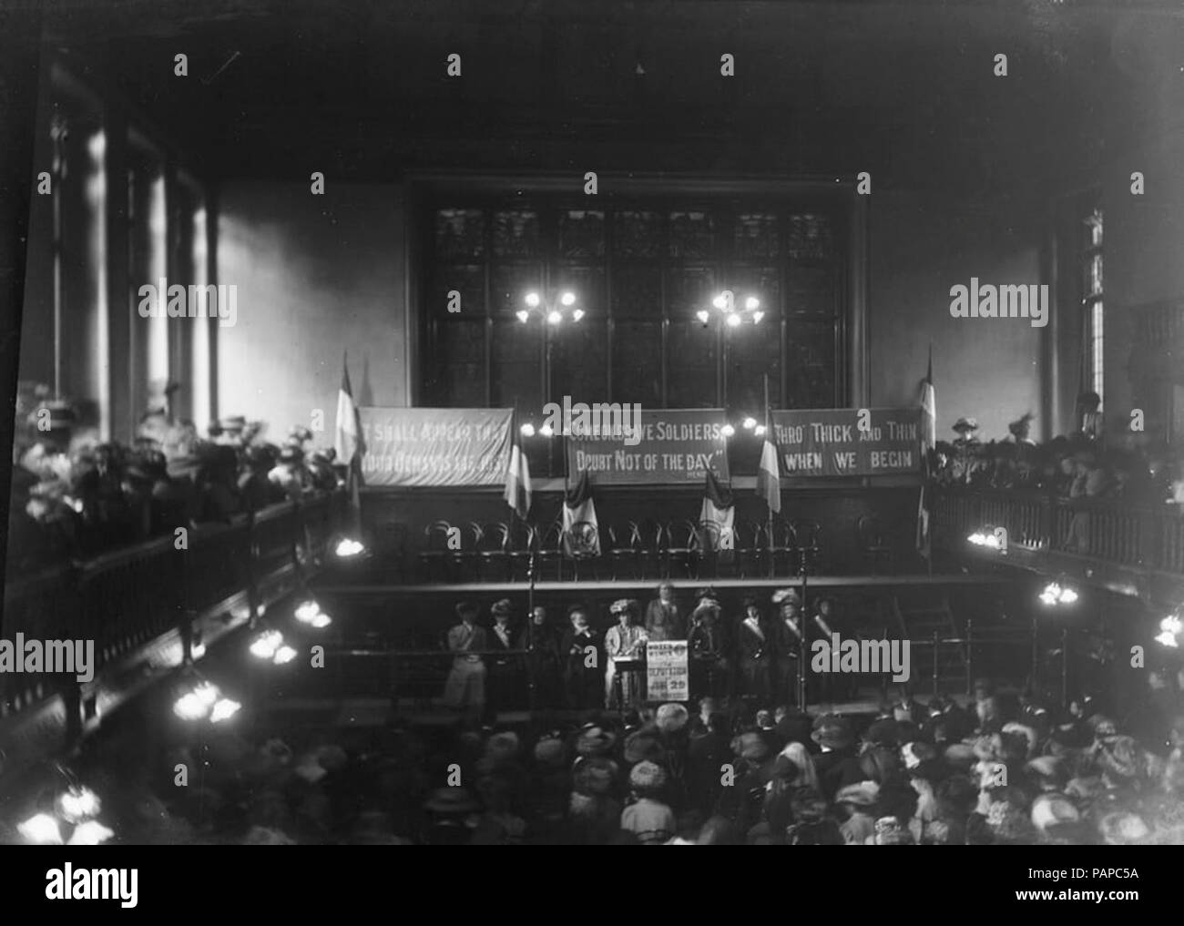 A suffragette meeting, with WSPU leaders Stock Photo - Alamy