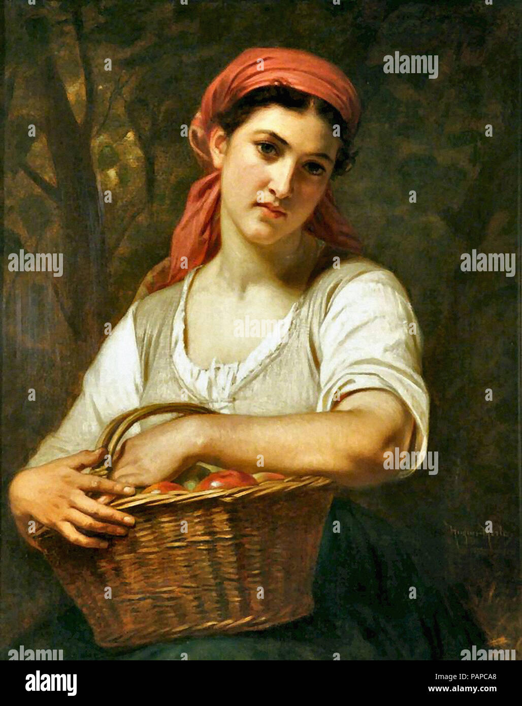 Merle Hugues - Girl with Fruit Stock Photo - Alamy