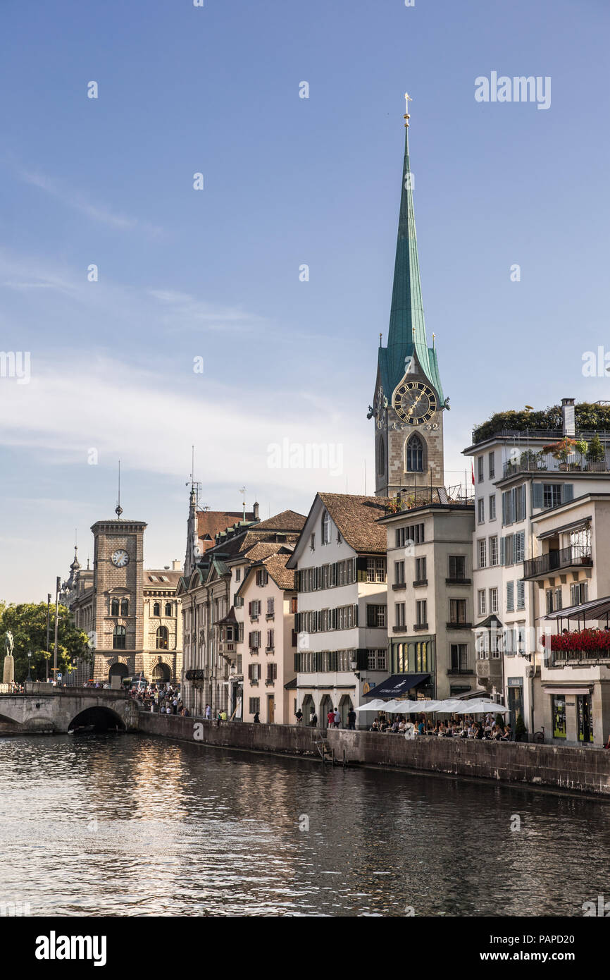 Famous view of various houses and churches in the old town part of ...