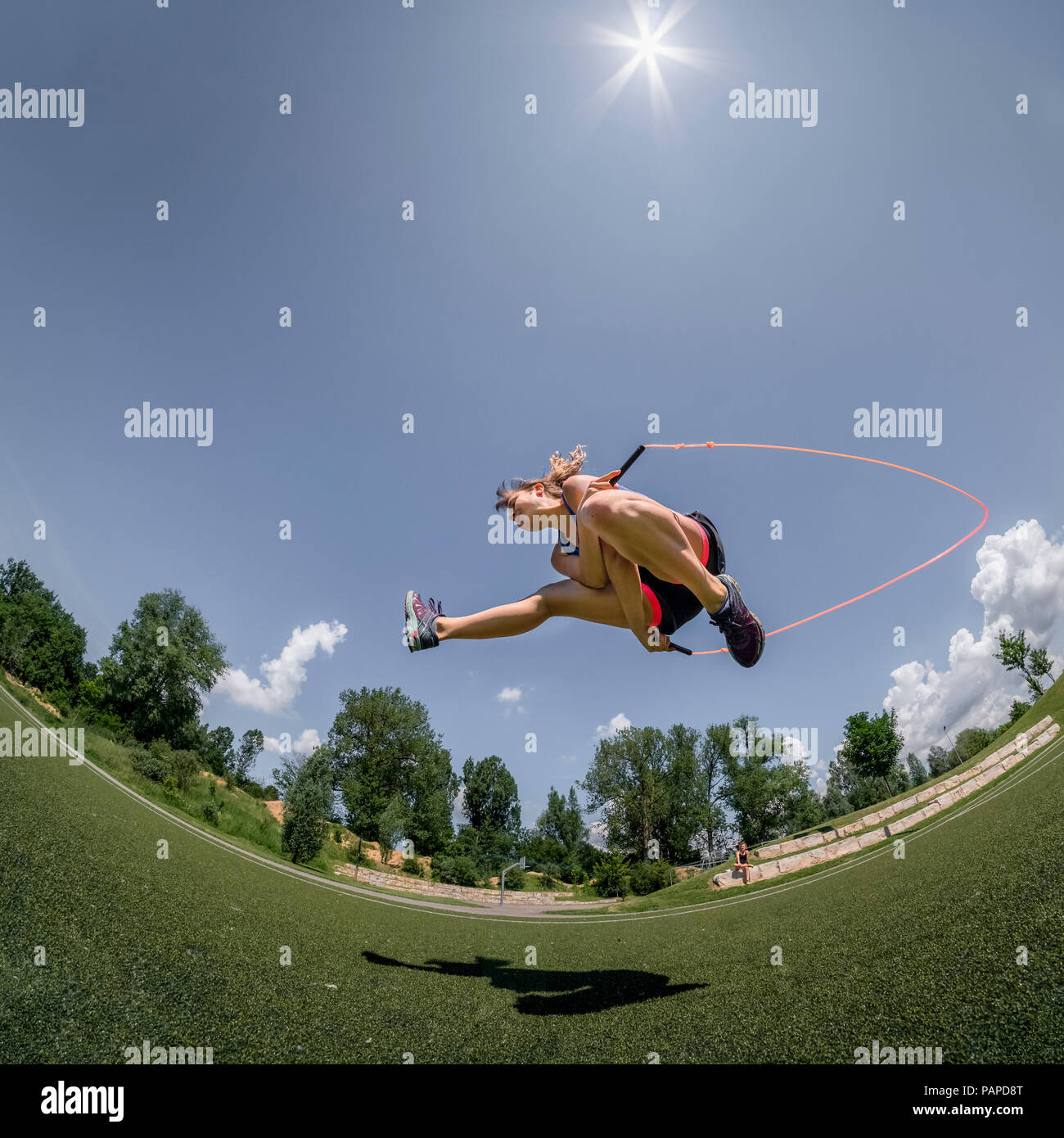 Woman skipping rope hi-res stock photography and images - Alamy