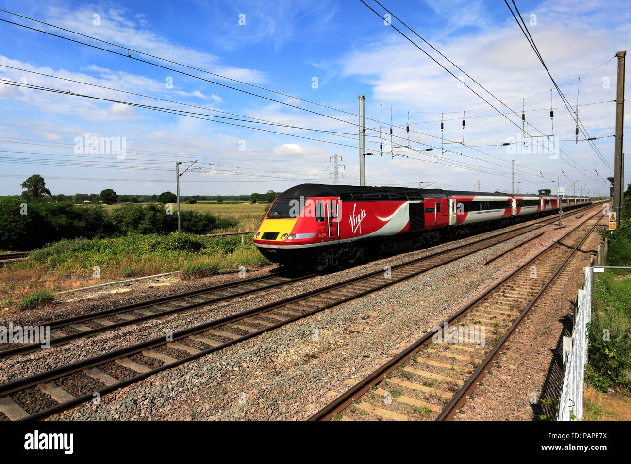 Virgin trains 43 208, East Coast Main Line Railway, Peterborough ...