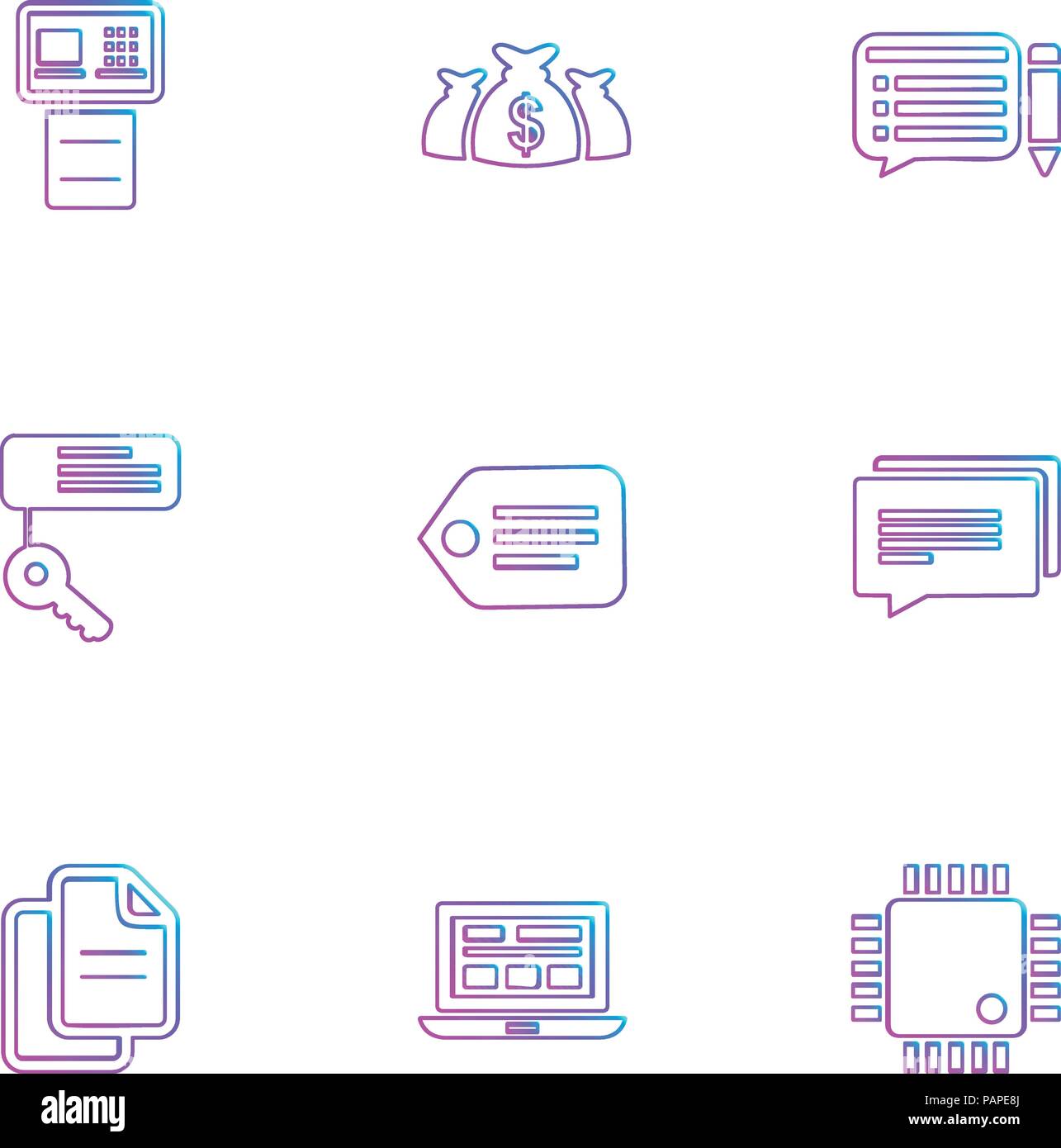 printer , money , message , key , tag , message , file , laptop , ic ...