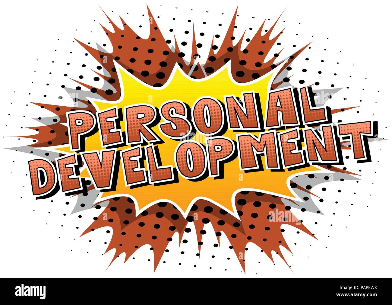 Personal Development - Comic book style word on abstract background ...