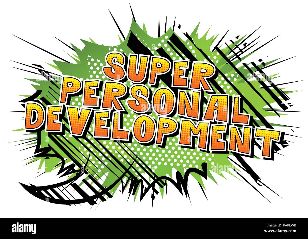 Super Personal Development - Comic book style word on abstract ...