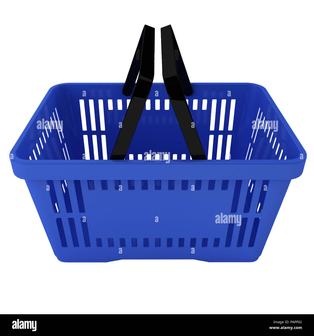 Blue shopping baskets isolated on white Stock Photo - Alamy