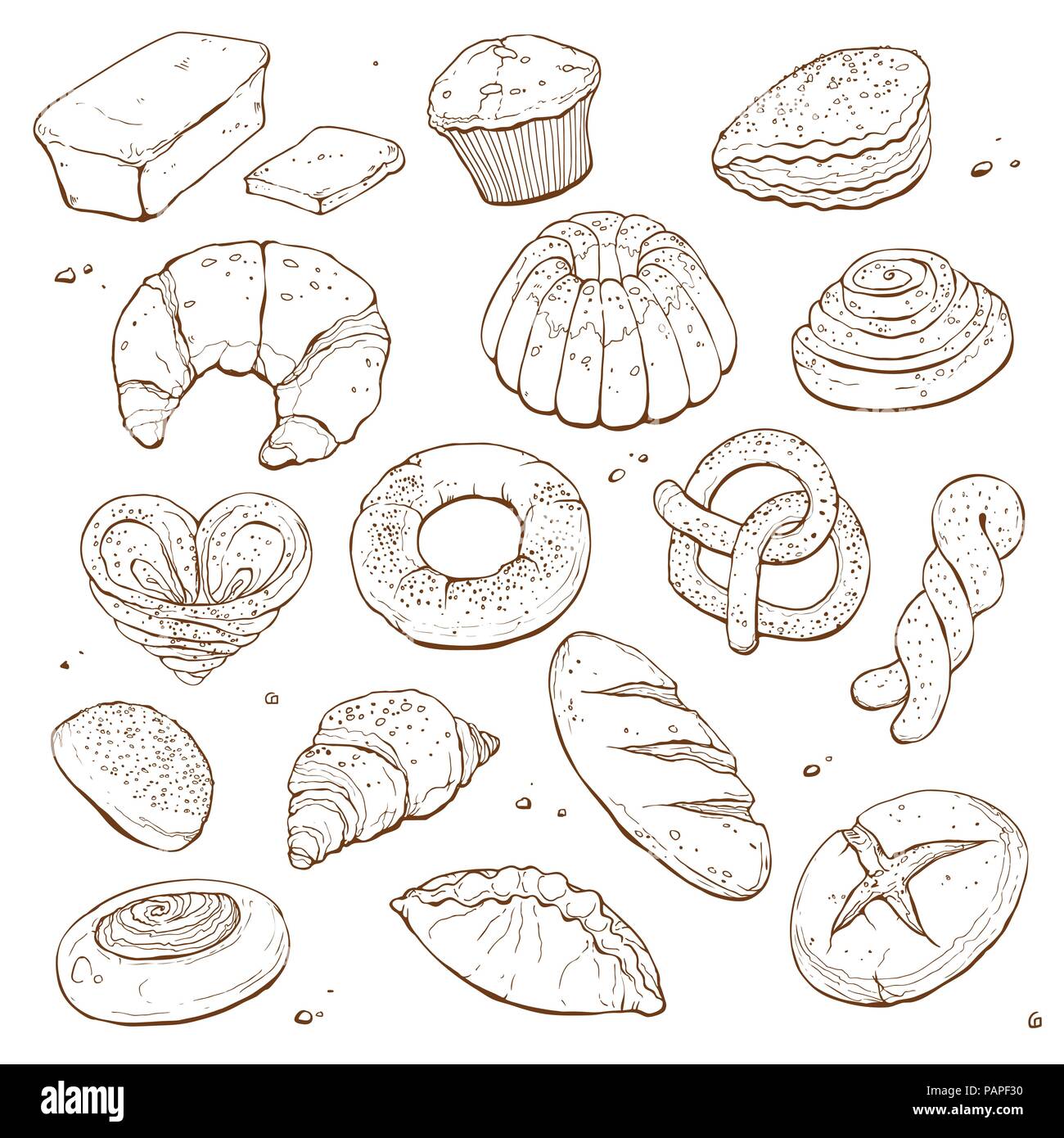 hand drawn bread Stock Vector Image & Art - Alamy