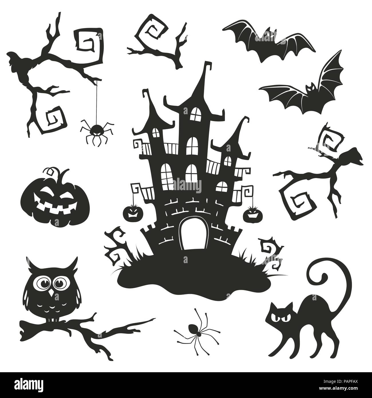 halloween vector objects Stock Vector Image & Art - Alamy