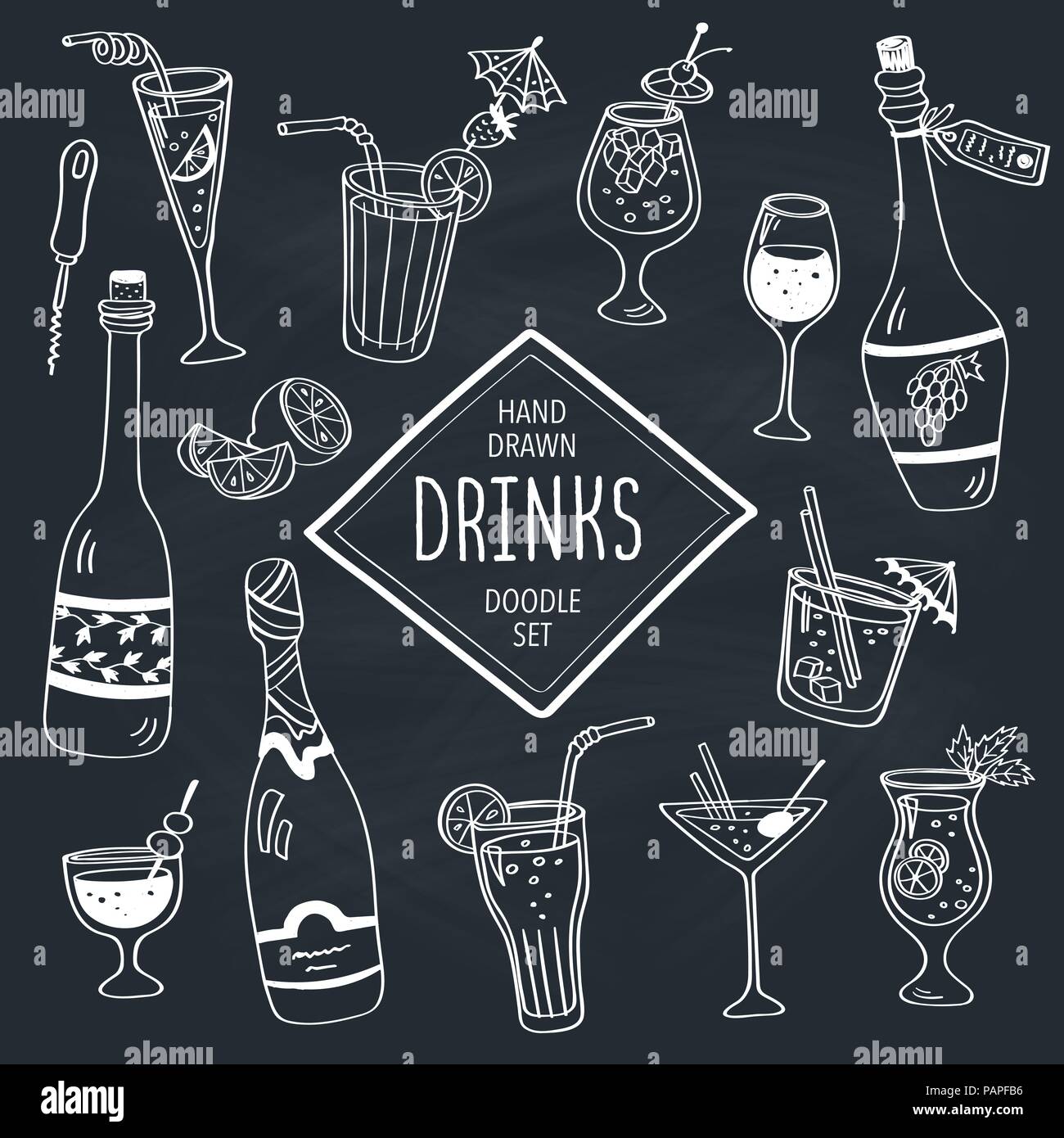 drinks doodle set Stock Vector Image & Art - Alamy