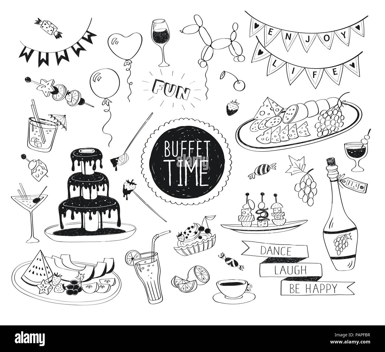 Party sketch Cut Out Stock Images & Pictures - Alamy