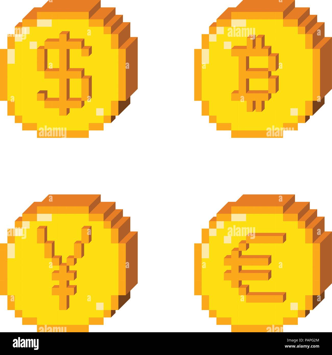 pixel 3D icons set Stock Vector Image & Art - Alamy