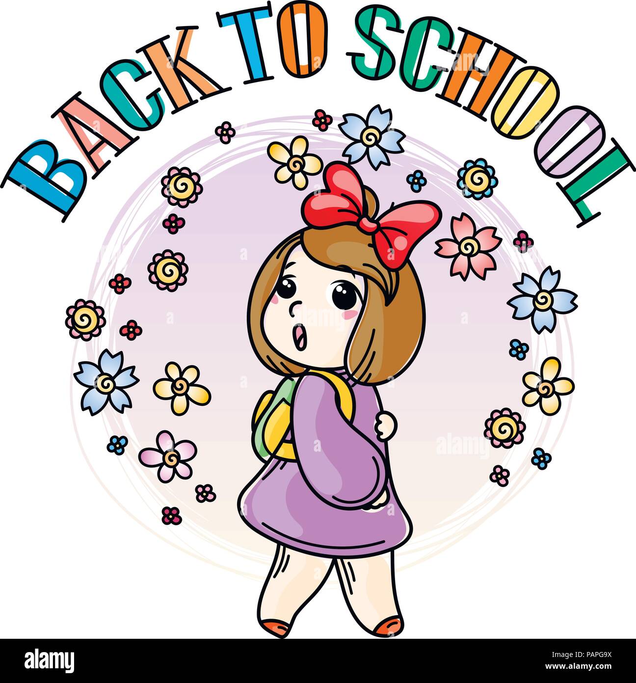 Welcome back to school. Cute school kid ready to education. Vector ...