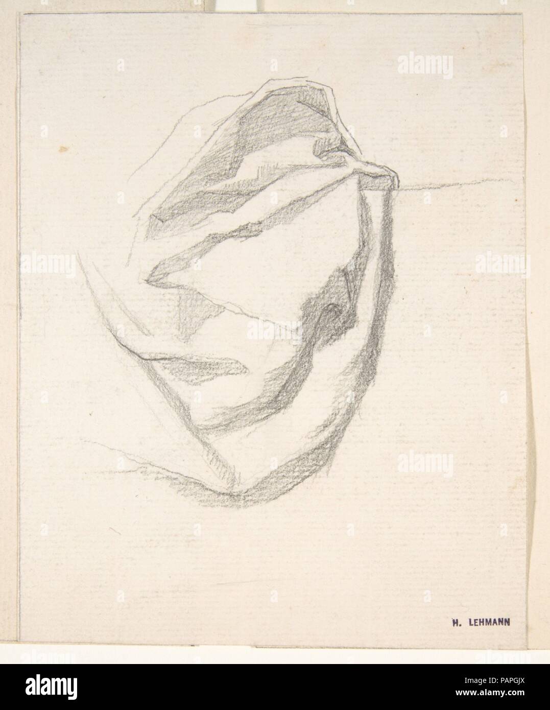 Study of Drapery. Artist: Henri Lehmann (French, Kiel 1814-1882 Paris ...