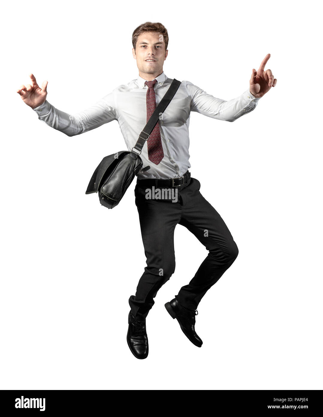 jumping businessman isolated on white Stock Photo - Alamy