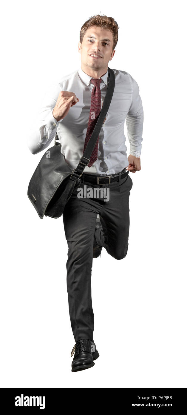 running man isolated on white Stock Photo - Alamy