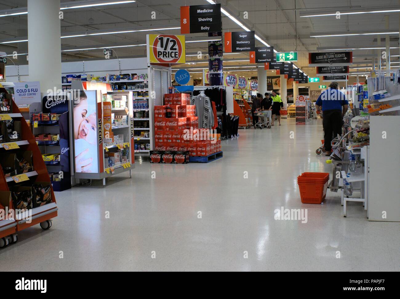 Shoppers at Coles supermarket in Port Macquarie coastal town of ...