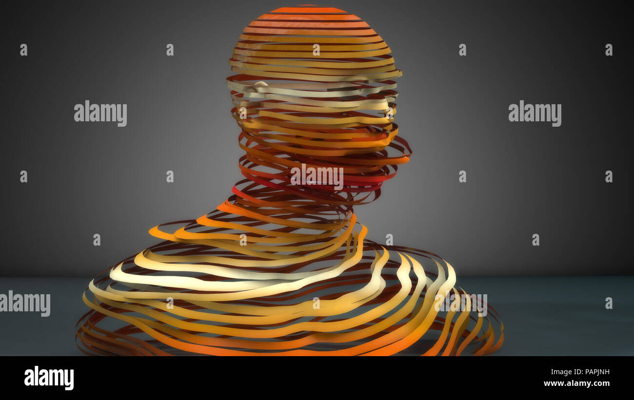 3D render. Human figure cut into slices Stock Photo - Alamy