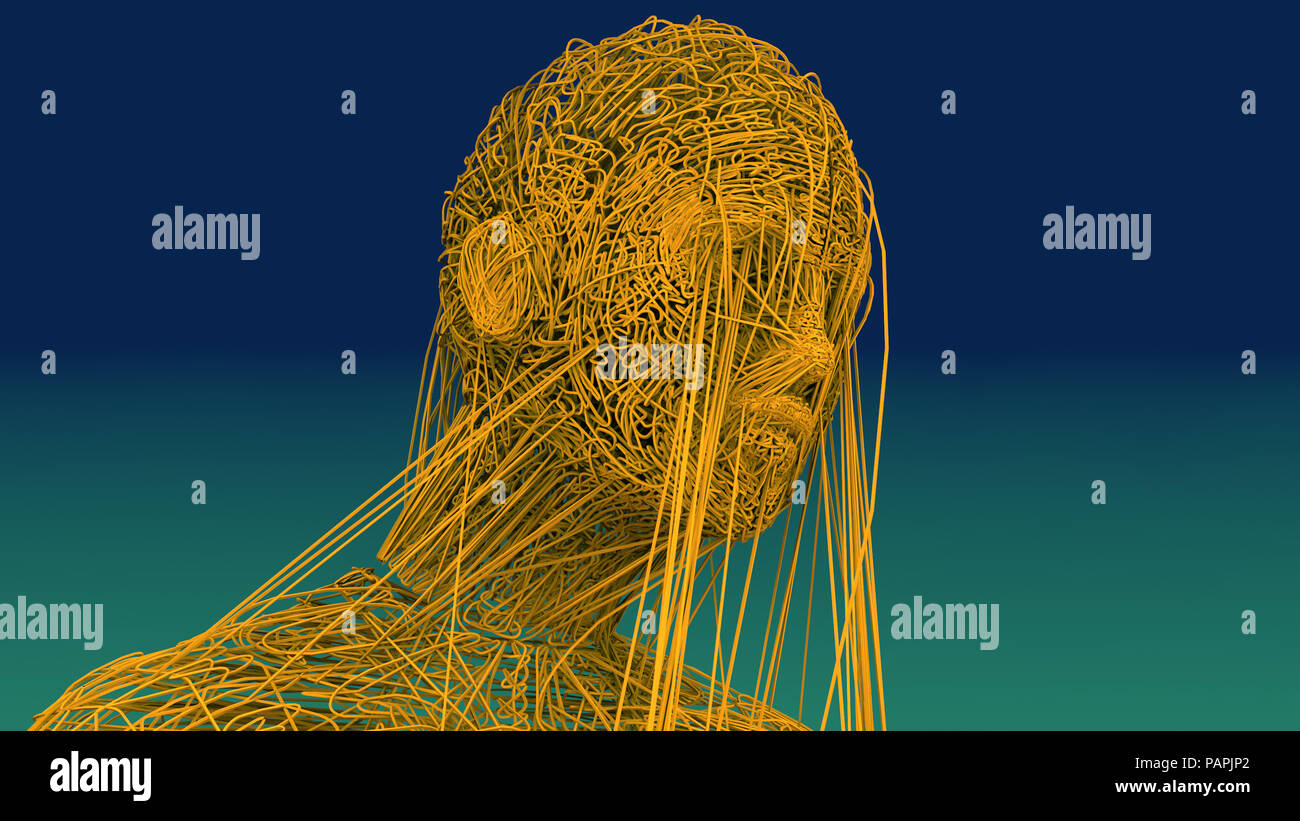 3d render Human figure made with lines Stock Photo - Alamy