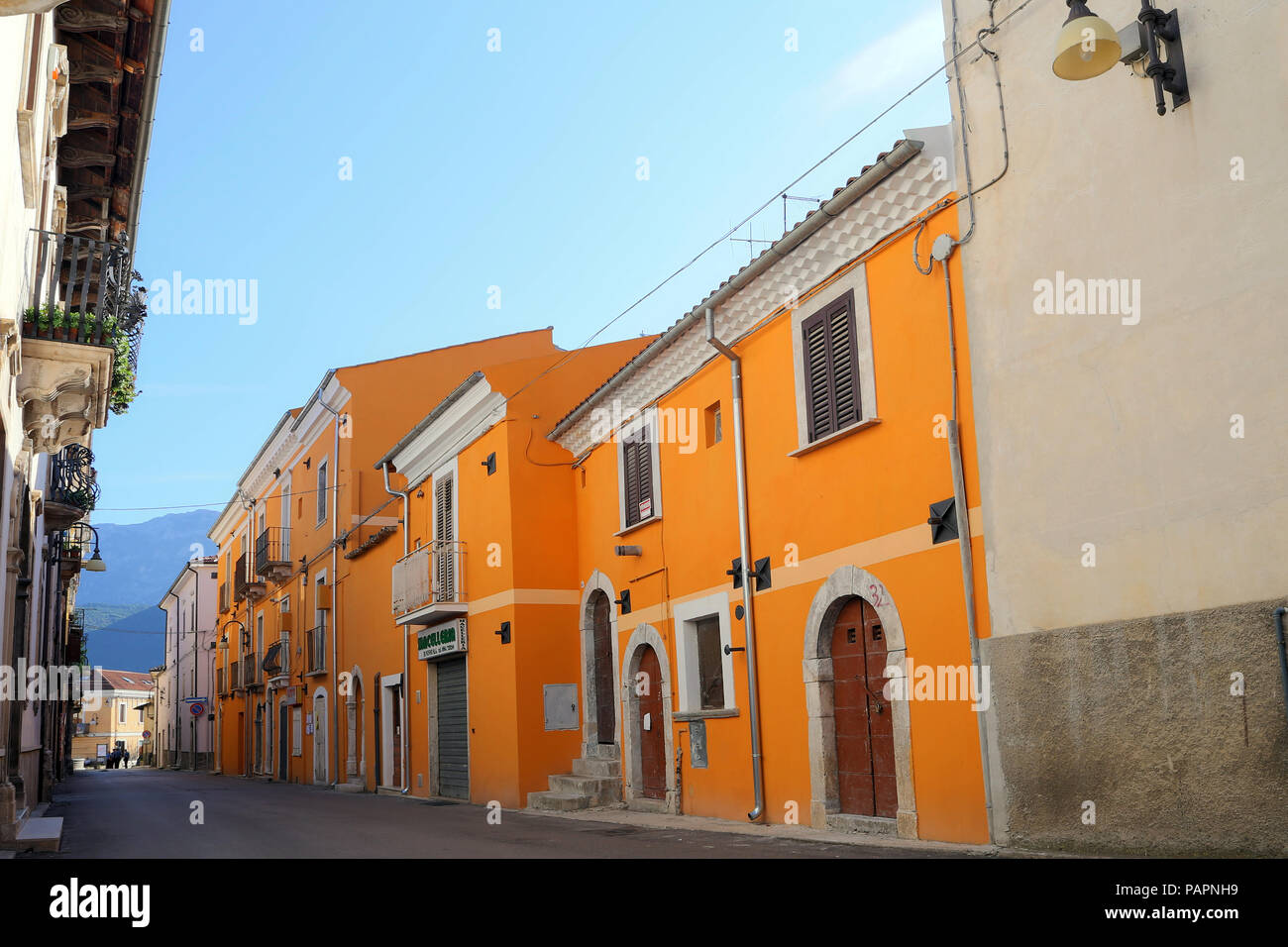 CORFINIO, ITALY - SEPTEMBER 06,2015: View of the ancient town ...