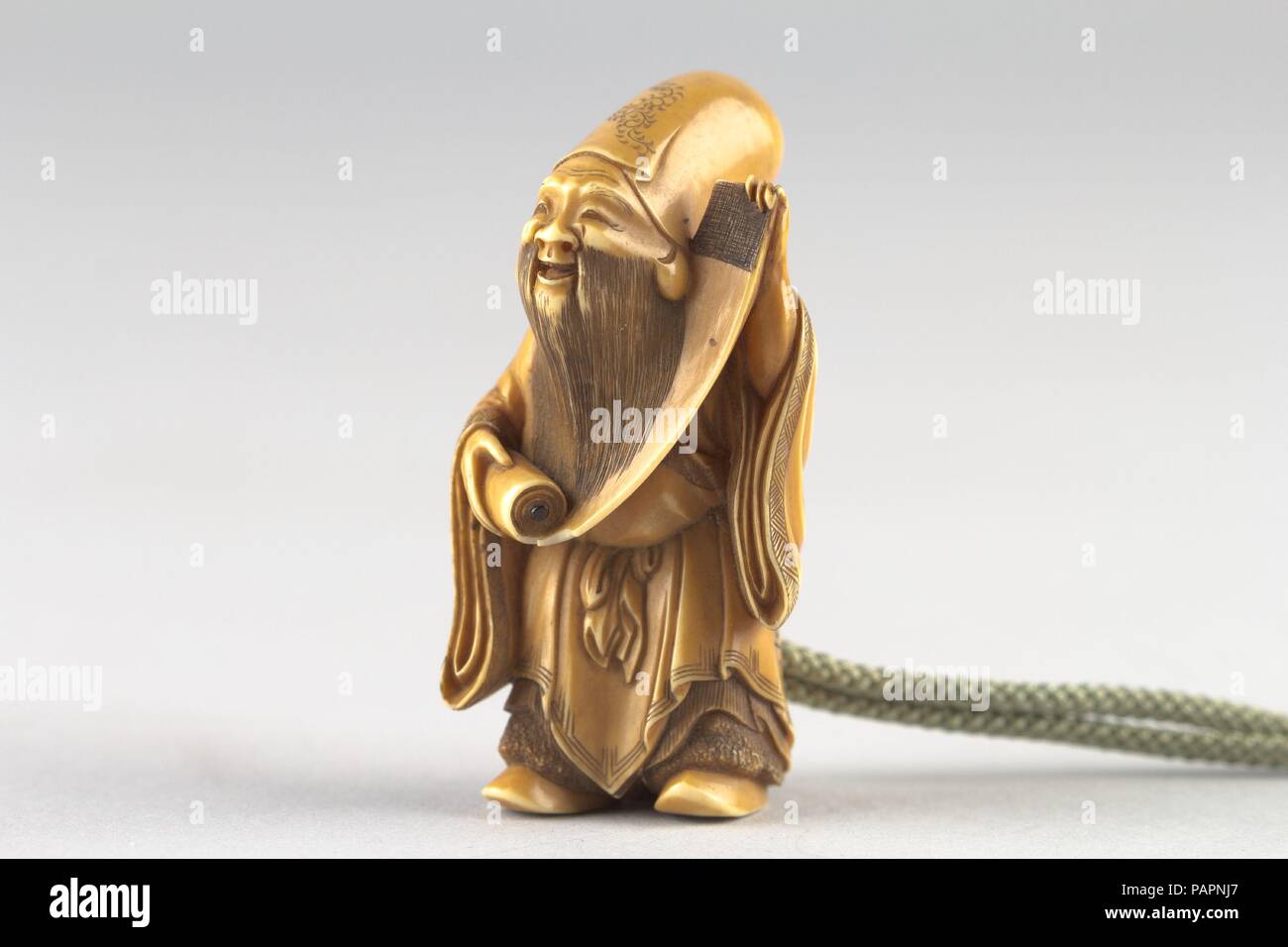 Netsuke of a Chinese sage. Culture: Japan. Dimensions: H. 1 7/8 in. (4. ...