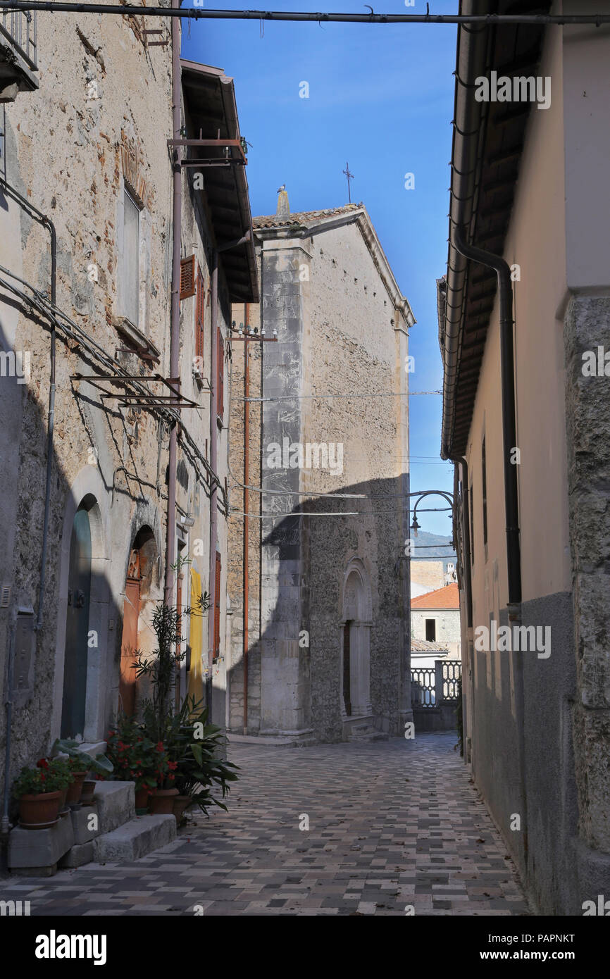 View of the ancient town - Corfinio, L'Aquila, Abruzzo, Italy Stock ...