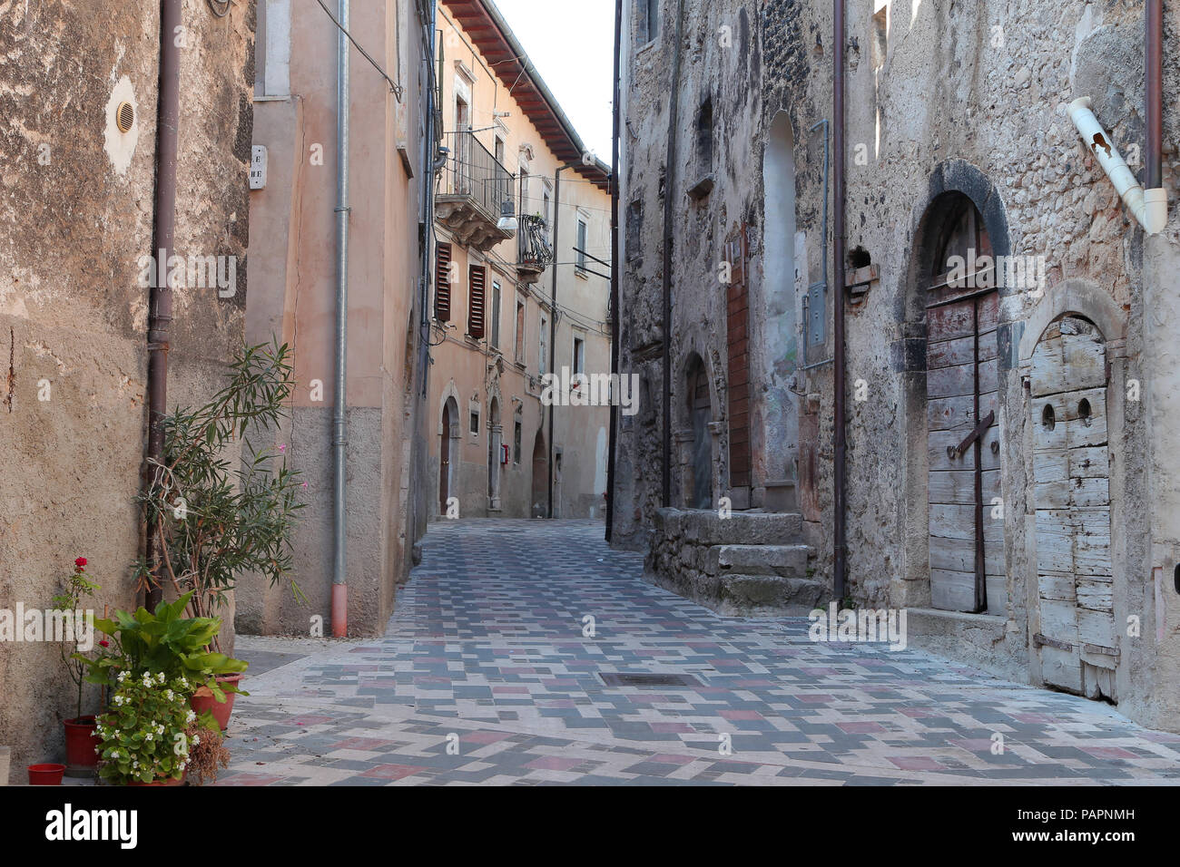 View of the ancient town - Corfinio, L'Aquila, Abruzzo, Italy Stock ...