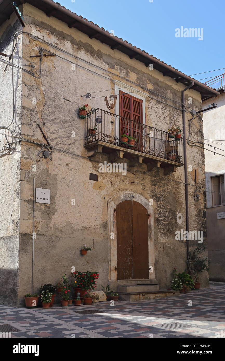 CORFINIO, ITALY - SEPTEMBER 06,2015: View of the ancient town ...