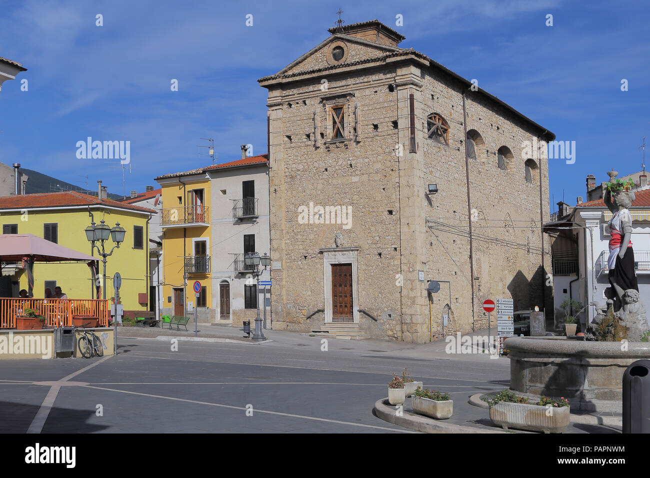 CORFINIO, ITALY - SEPTEMBER 06,2015: Church of the Madonna del Soccorso ...