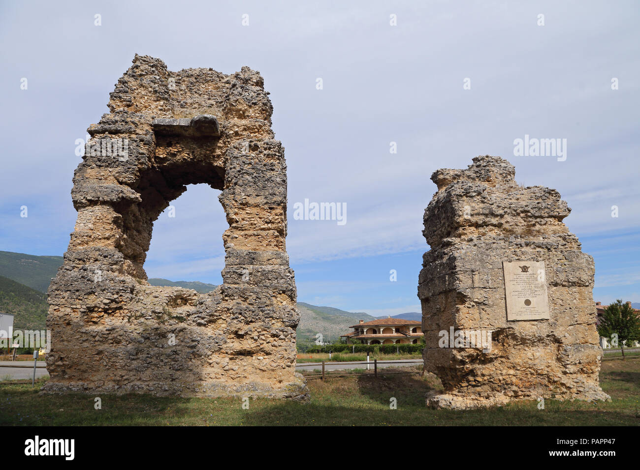 CORFINIO, ITALY - SEPTEMBER 06,2015: Roman graves near the Basilica of ...