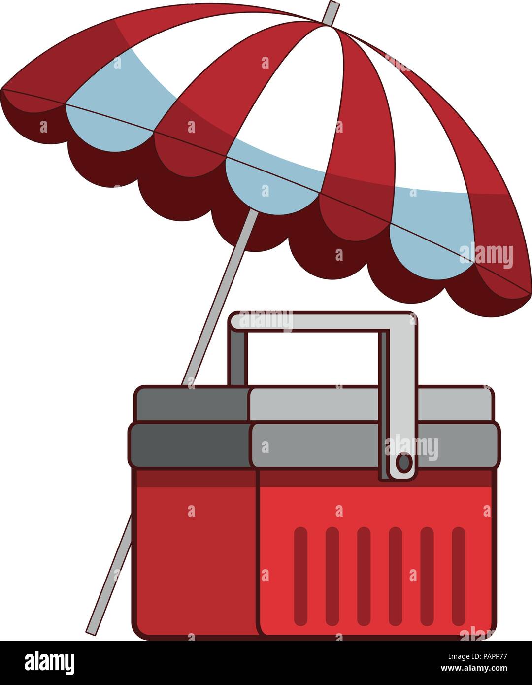 Cooler and umbrella beach Stock Vector Image & Art - Alamy