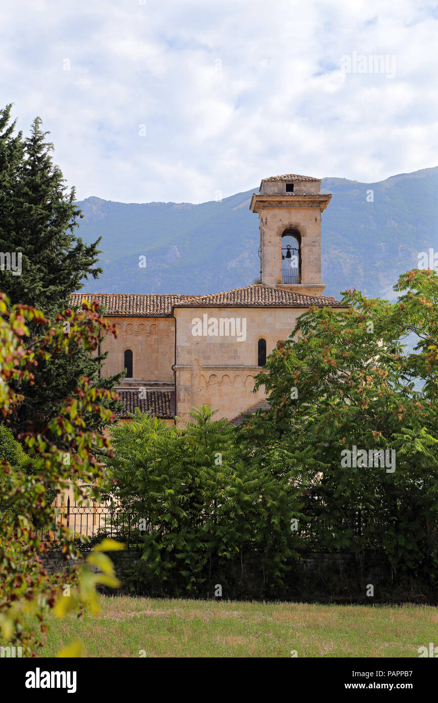 CORFINIO, ITALY - SEPTEMBER 06,2015: View of Basilica Valvense of San ...