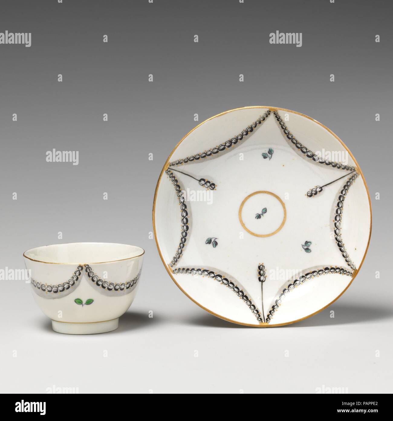 Teabowl (part of a service). Culture: British, Caughley. Dimensions ...