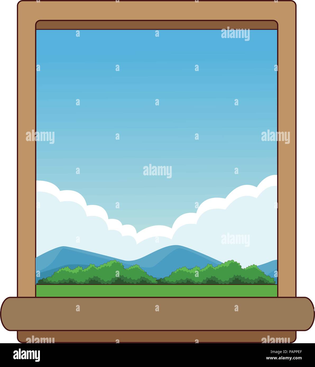 Window and landscape Stock Vector Image & Art - Alamy