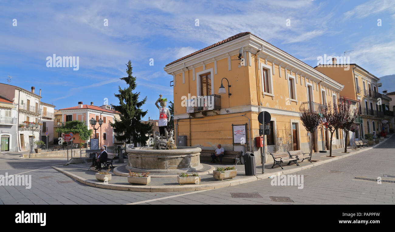 CORFINIO, ITALY - SEPTEMBER 06,2015: View of the ancient town ...