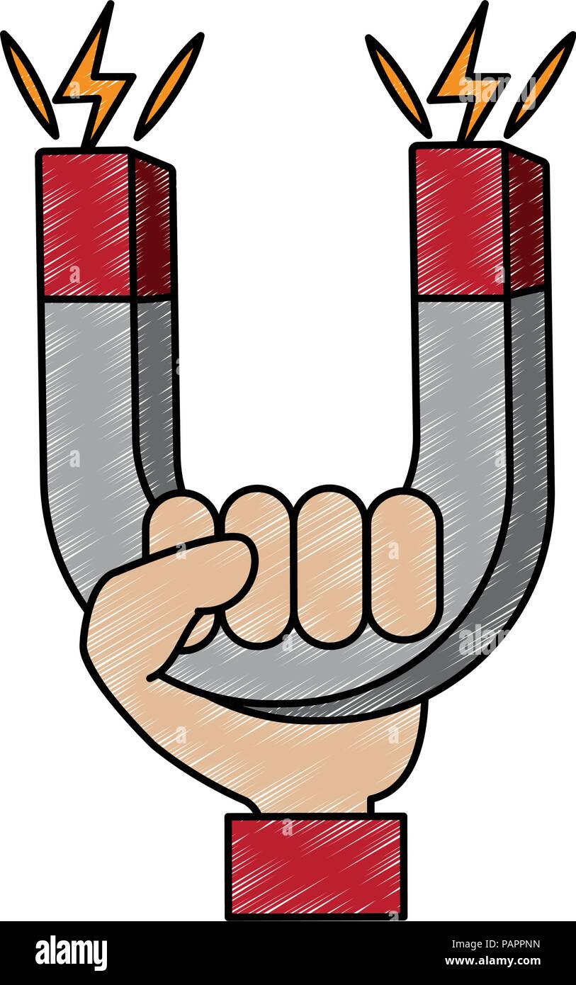 Hand with magnet Stock Vector Image & Art - Alamy