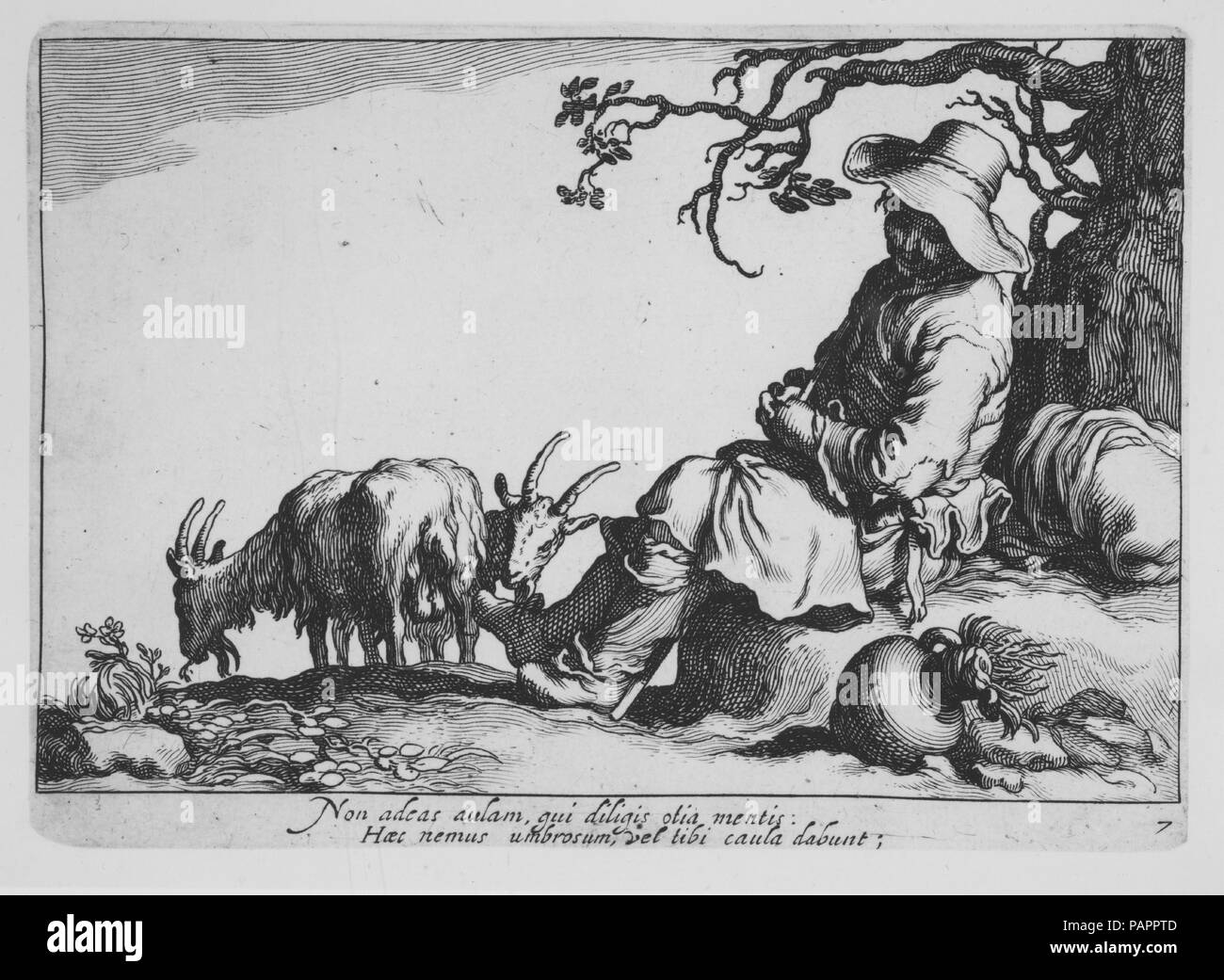 Pastoral with goat herd and goats, from the series Sixteen Peasant ...