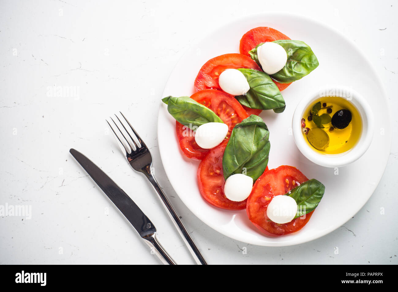 Caprese salad top view hi-res stock photography and images - Alamy