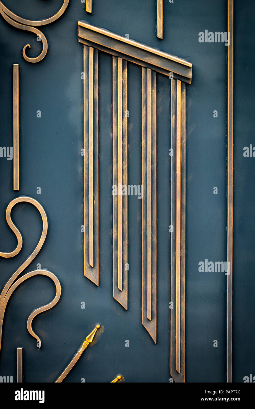 wrought-iron gates, ornamental forging, forged elements close-up Stock ...