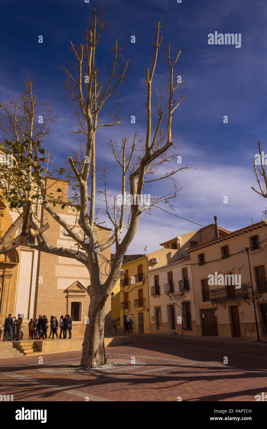 People Waiting Outside The Church in a small rural town in Spain Stock ...