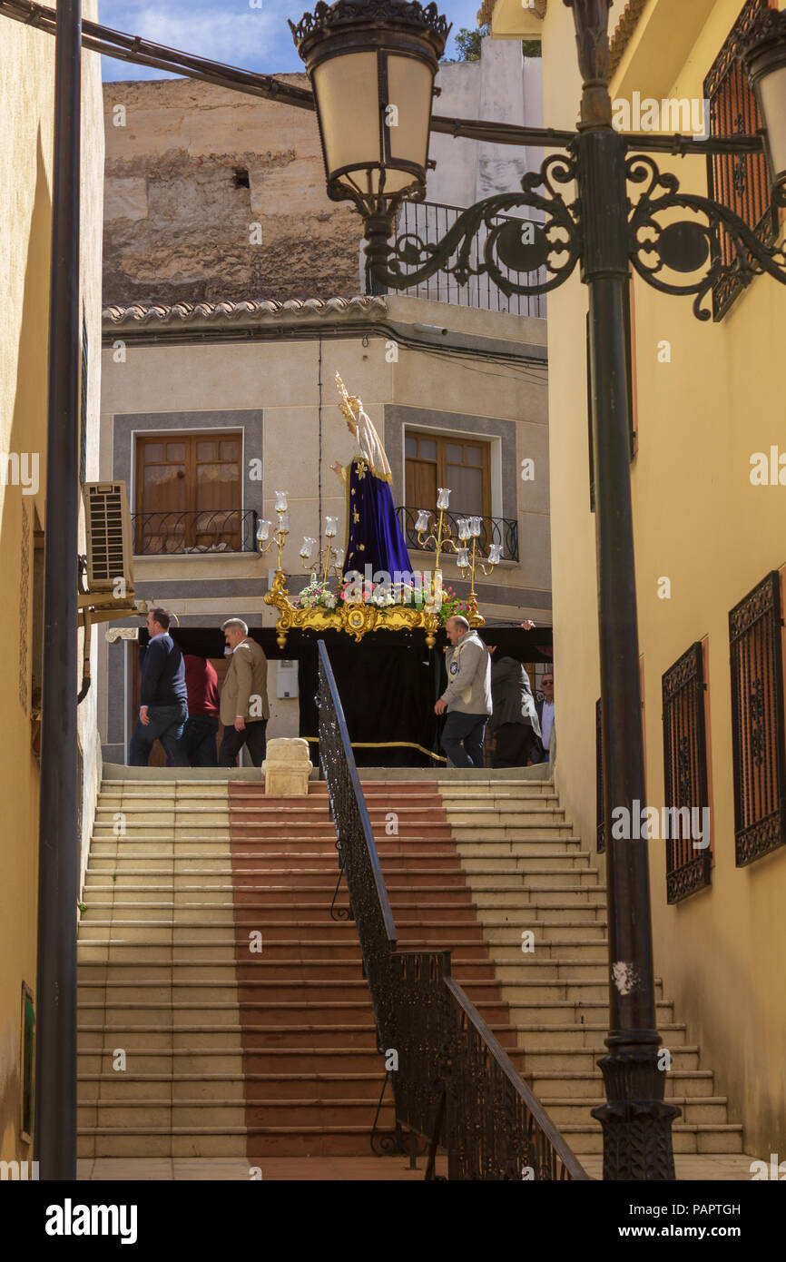 Local People Carrying the Patron Saint as a small rural town celebrates ...