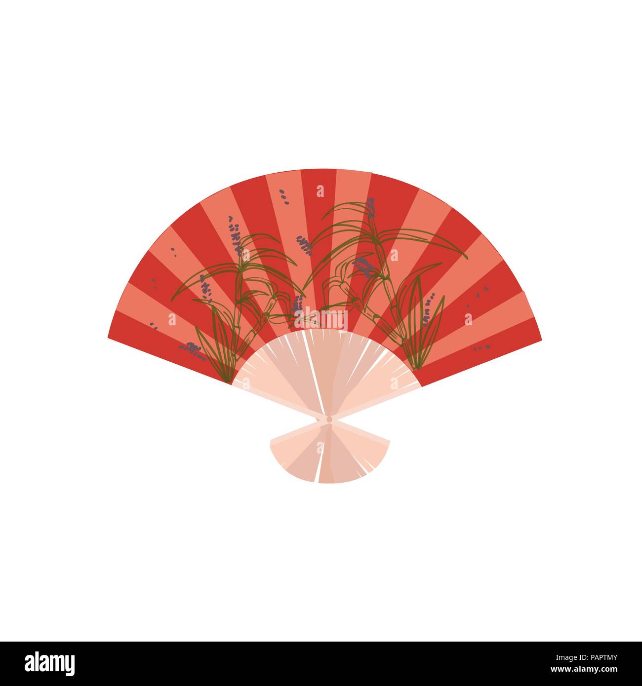 Japan culture symbol vector illustration. Colorful Japanese fan icon ...