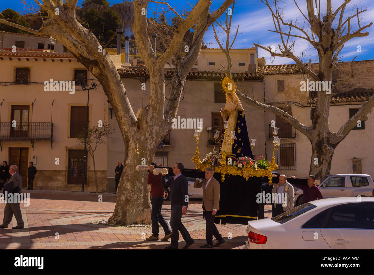 small town in Spain celebrates Semana Santa, Easter parade, Holy Week ...